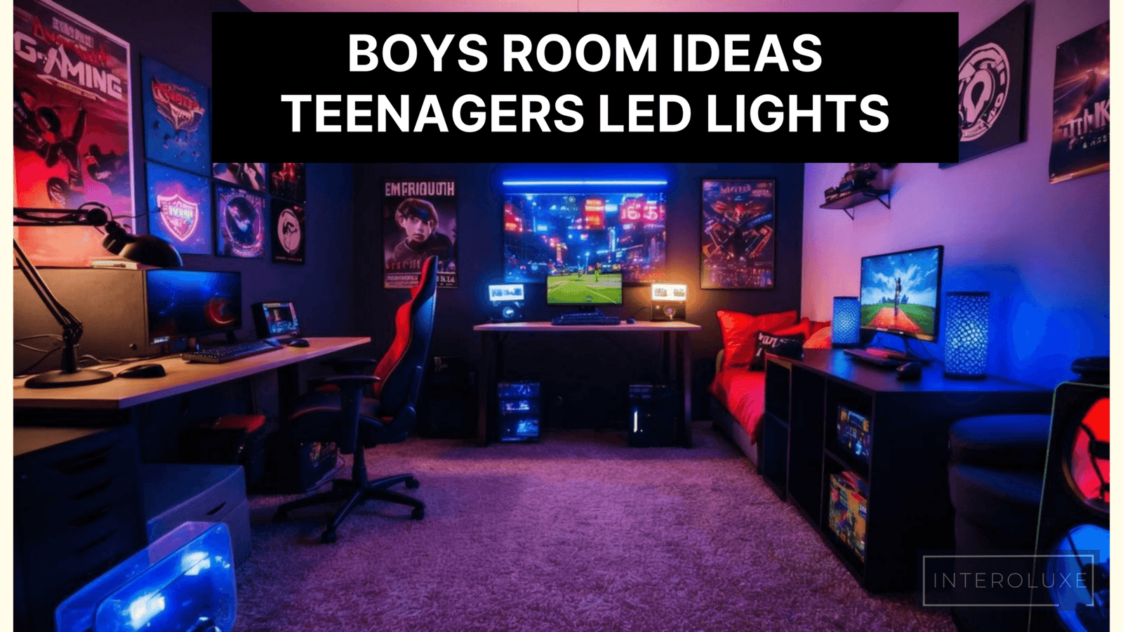 10 Boys Room Ideas Teenagers LED Lights (Epic Gaming Vibes)