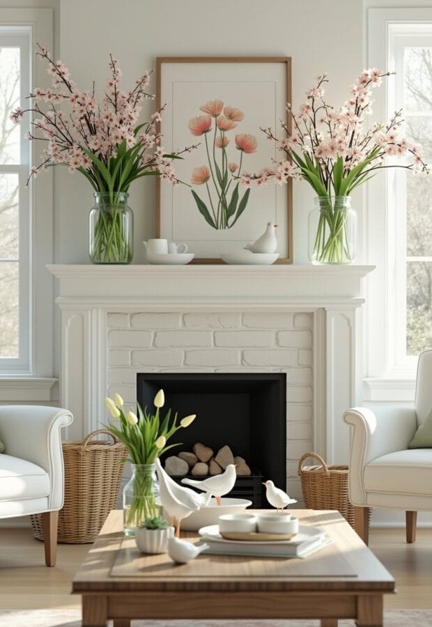 7 Fresh Spring Mantel Decorating Ideas (Perfect For Easter!)